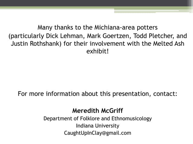NCECA 2014: Meredith McGriff | PPT