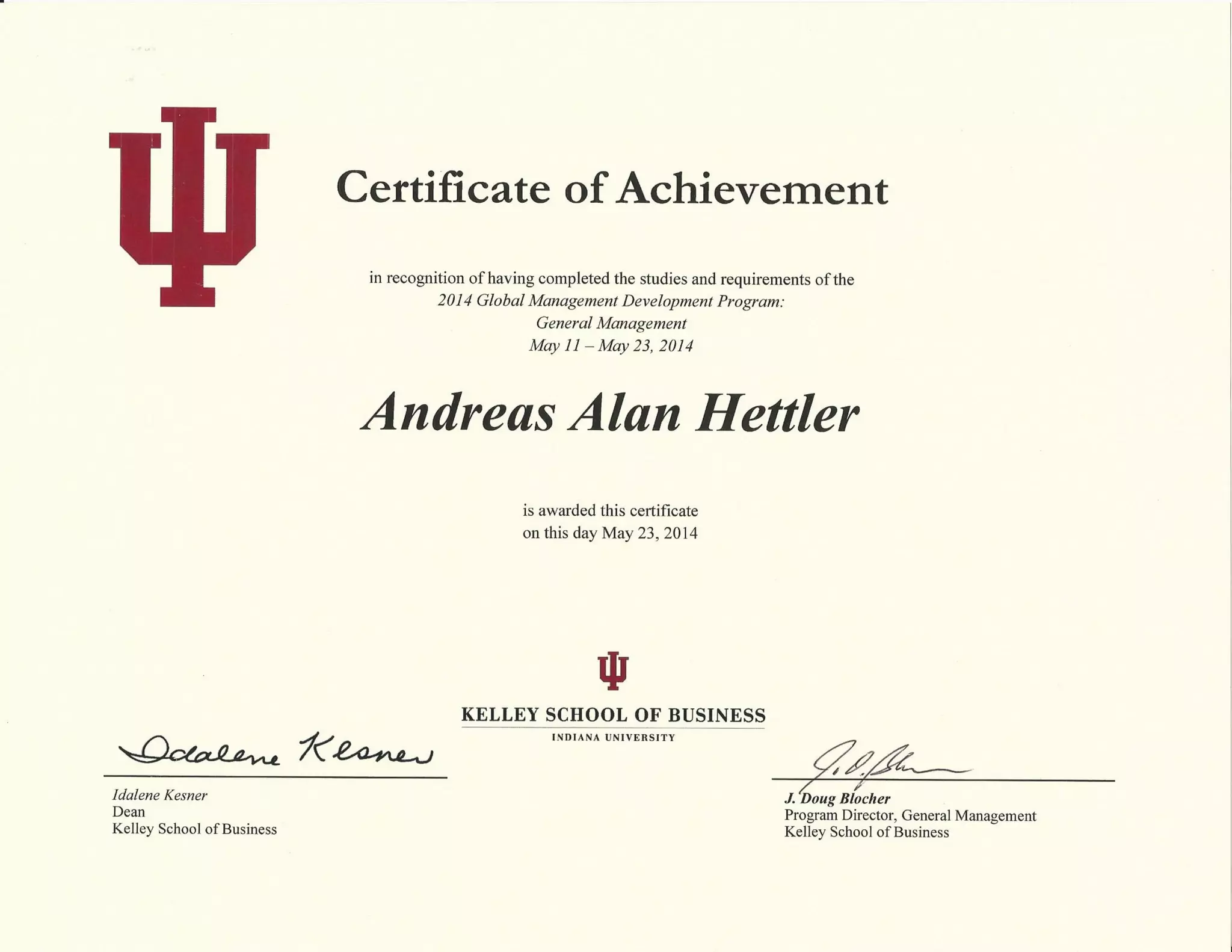Global Management Development Program - Certificate of Achievement | PPT