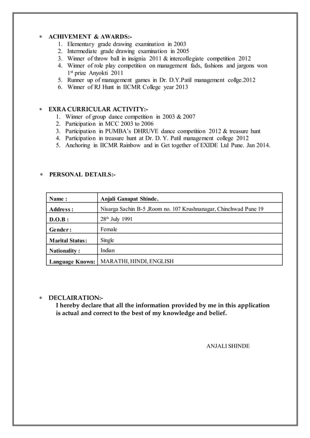 Anjali Resume | DOCX