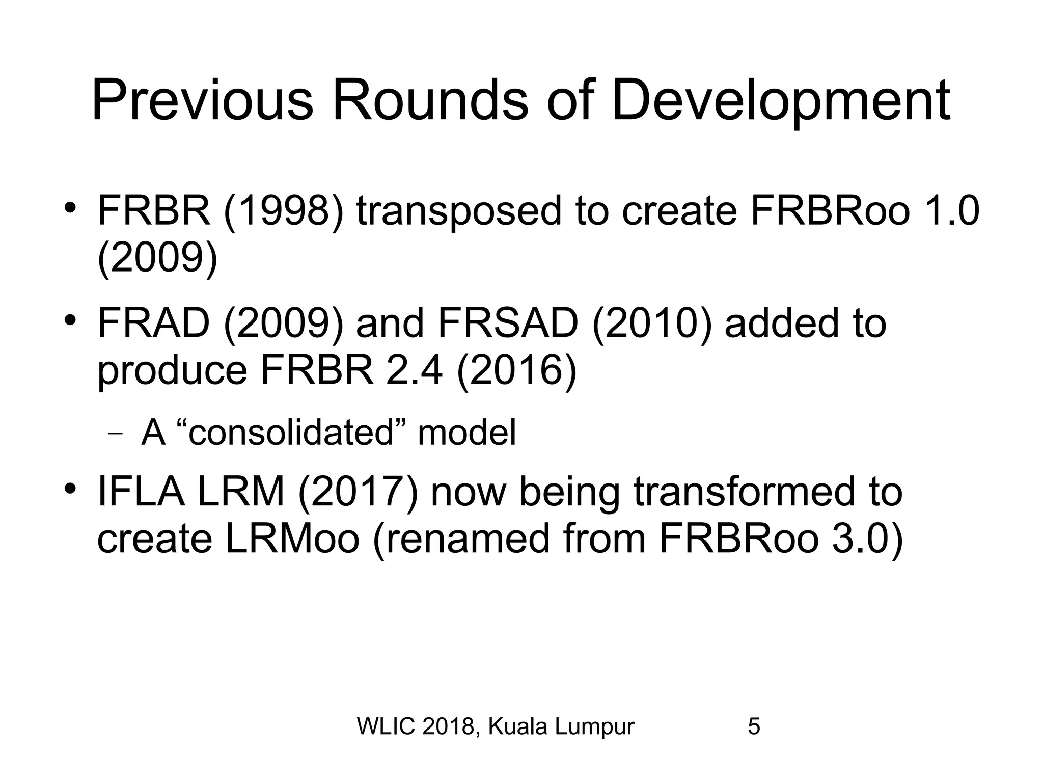 FRBRoo, the IFLA Library Reference Model and now LRMoo | PDF