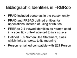 FRBRoo, the IFLA Library Reference Model and now LRMoo | PDF