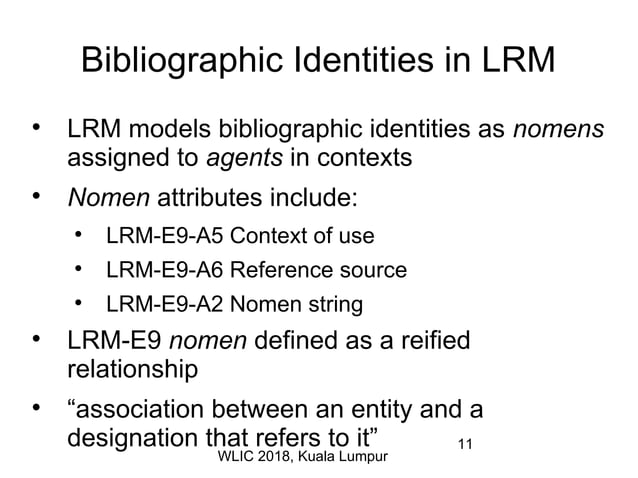FRBRoo, the IFLA Library Reference Model and now LRMoo | PDF