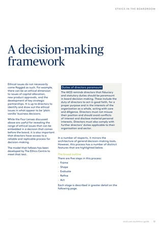 Ethics in the Boardroom (AICD Report) | PDF