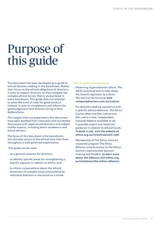 Ethics in the Boardroom (AICD Report) | PDF