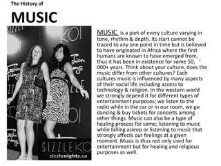 The History of Human Expression; Music & Dance | PPT