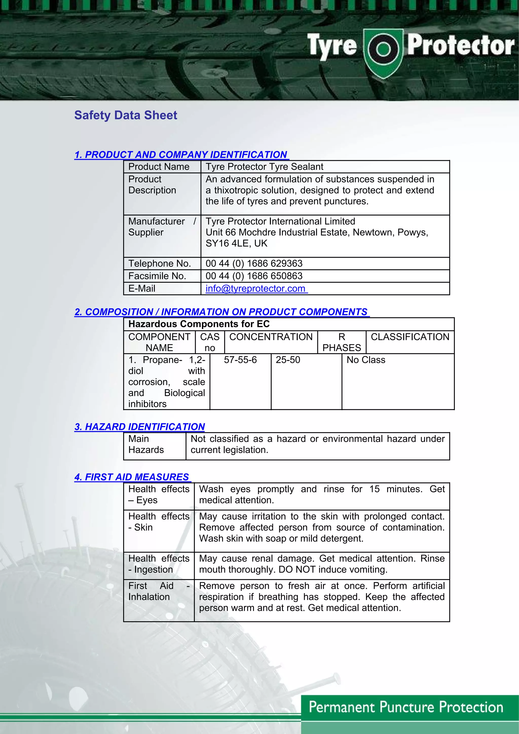 tyre_protector_safety_data_eng | PDF