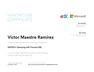 Querying with Transact-SQL Microsoft Certificate | PDF