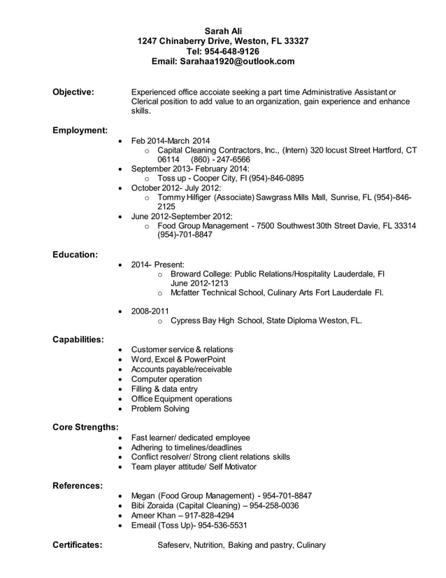 Sarah Ali Resume-FL | PDF