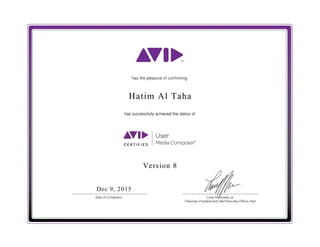 Avid certificate | PDF