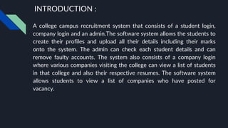 campus recruitment system based on javascript | PPT