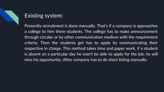 campus recruitment system based on javascript | PPT