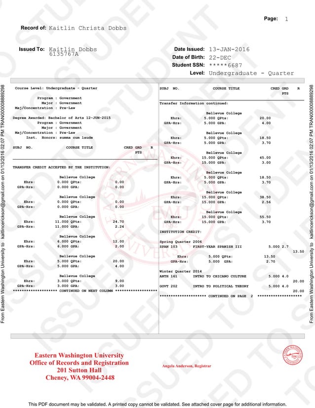 completed-transcript-8889298 | PDF | Undergraduate Education | College ...