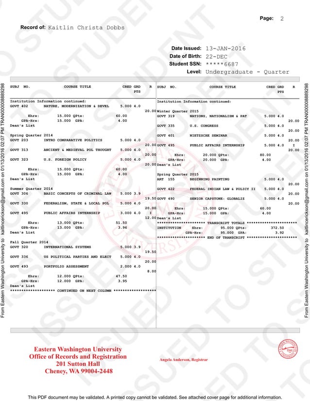 completed-transcript-8889298 | PDF | Undergraduate Education | College ...