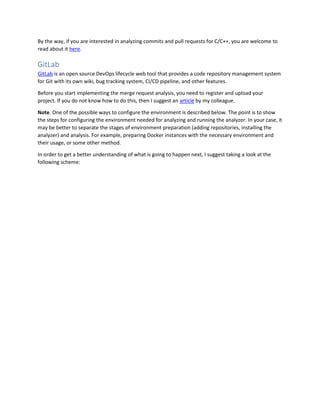 Analysis of merge requests in GitLab using PVS-Studio for C# | PDF