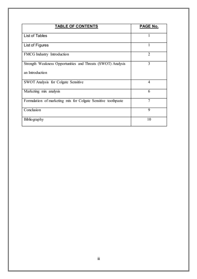 SWOT Analysis and formulation of Marketing Mix for Colgate sensitive | PDF