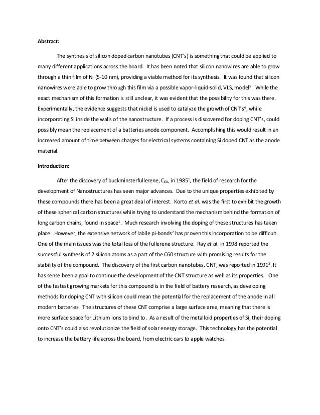 Chemistry 491 Research Paper. Brad