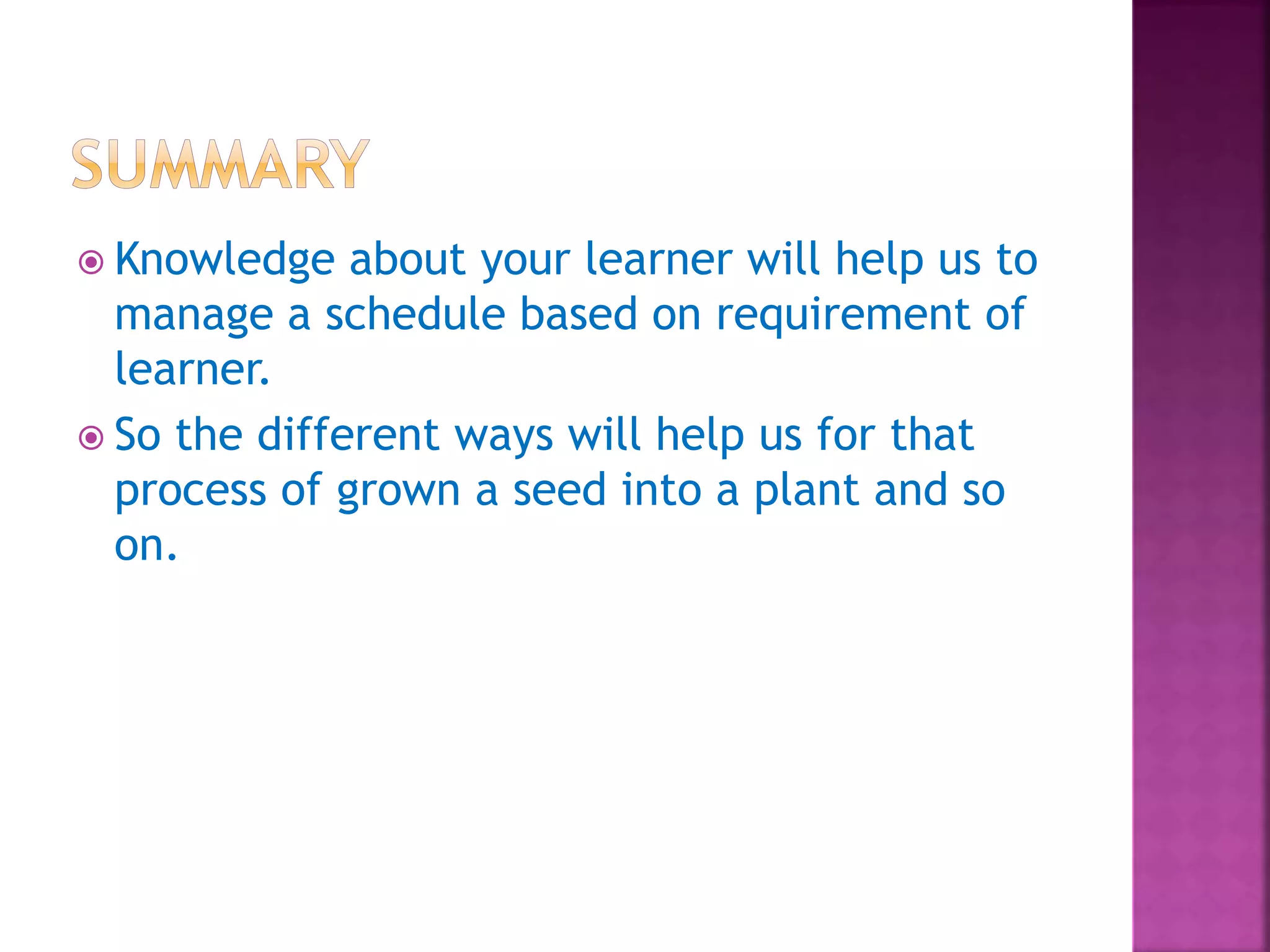 Know Your Learner | PPTX