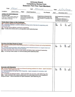 Anheuser Busch and Grant's Farm Supervisor Review | DOCX