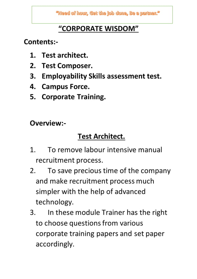 CORPORATE WISDOM | DOCX