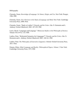 Internal Language - External Implications | PDF