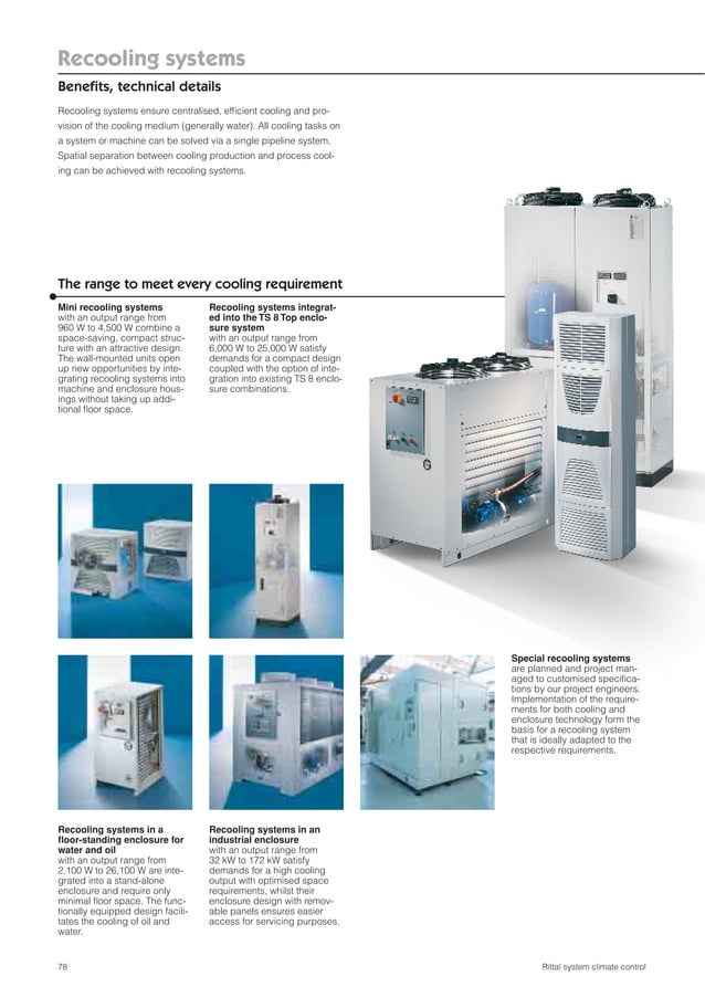 Rittal - Re-Cooling - Chiller Ürünleri | PDF