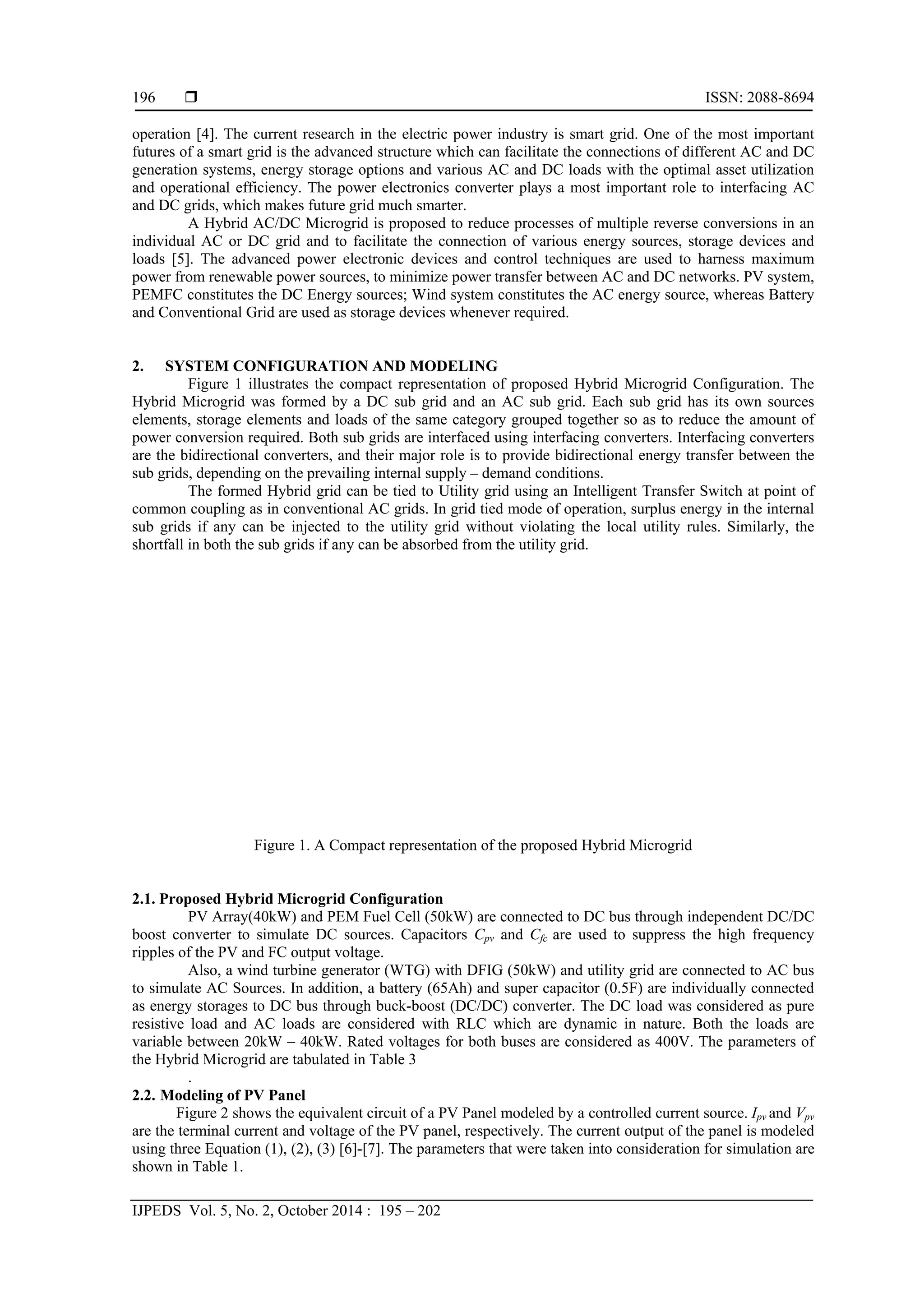Operation And Control Of Grid Connected Hybrid Ac Dc Microgrid Using