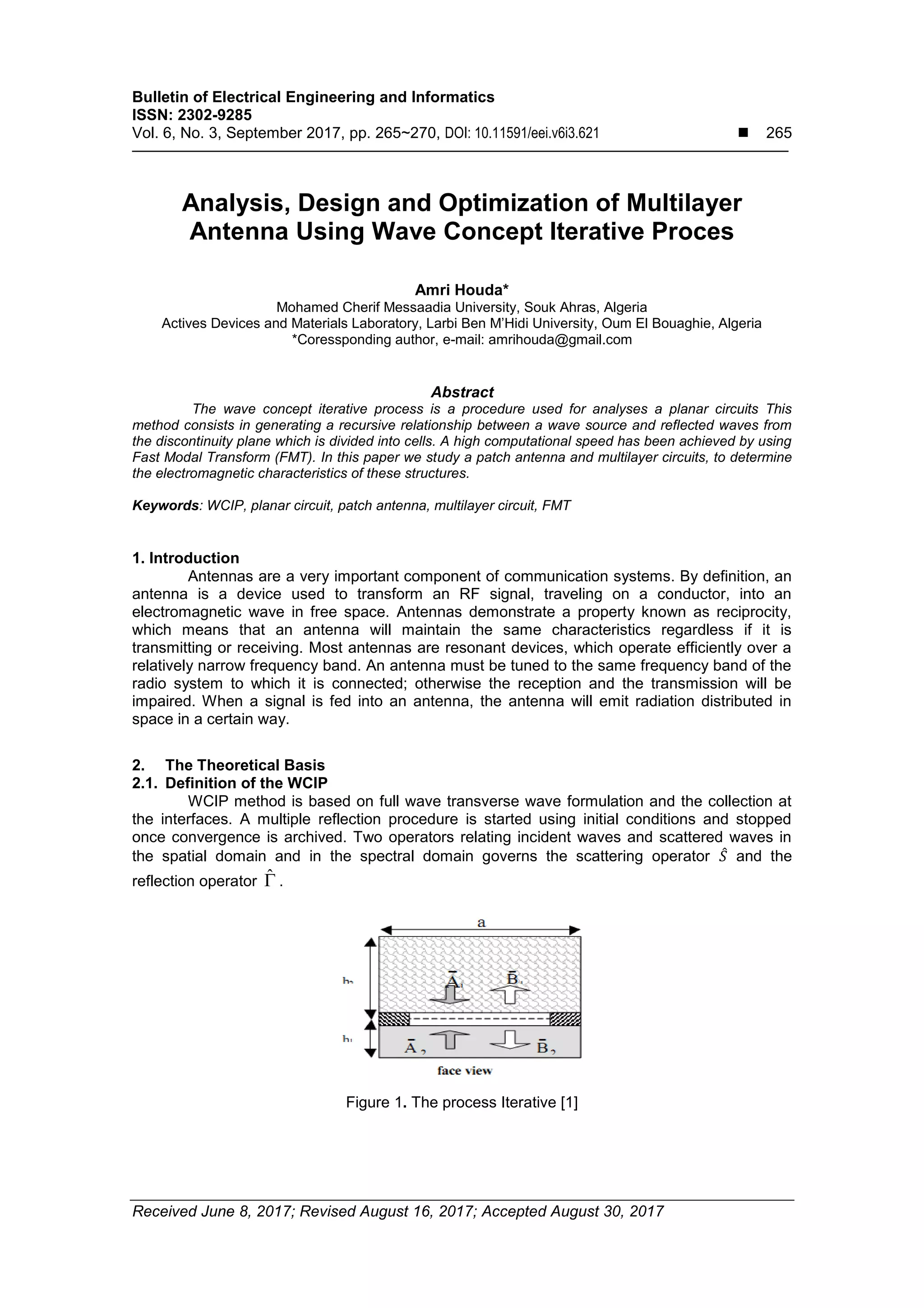 Analysis, Design and Optimization of Multilayer Antenna Using Wave Concept Iterative Process | PDF