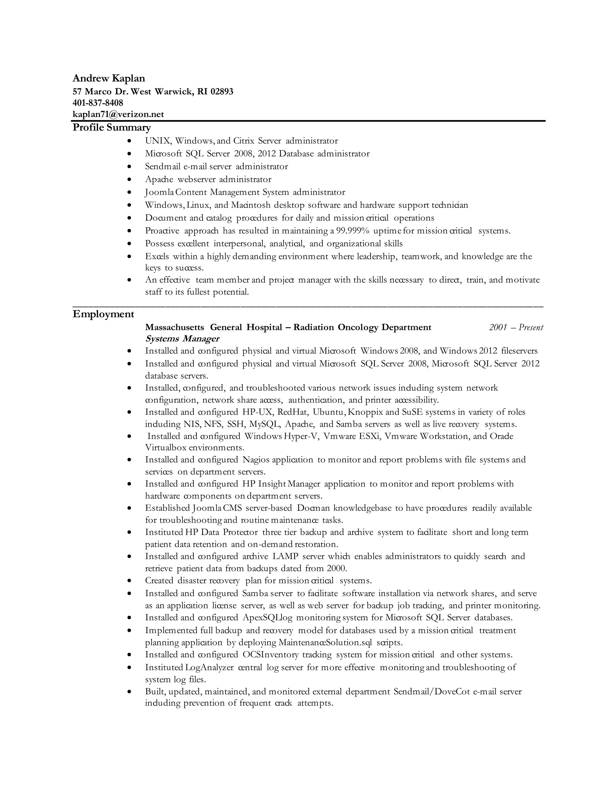 Andrew Kaplan Resume - 13Jul2016 | DOCX