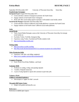 ErickaBloch Resume | PDF