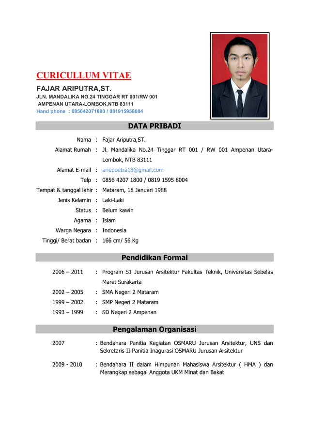CV Fajar Ariputra | PDF