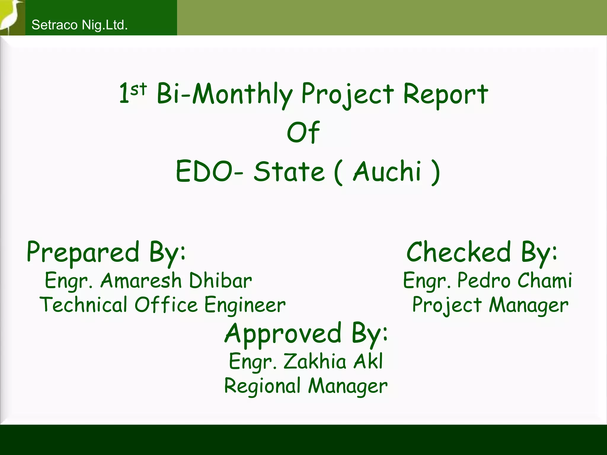 Setraco EDO State project presentation | PPTX