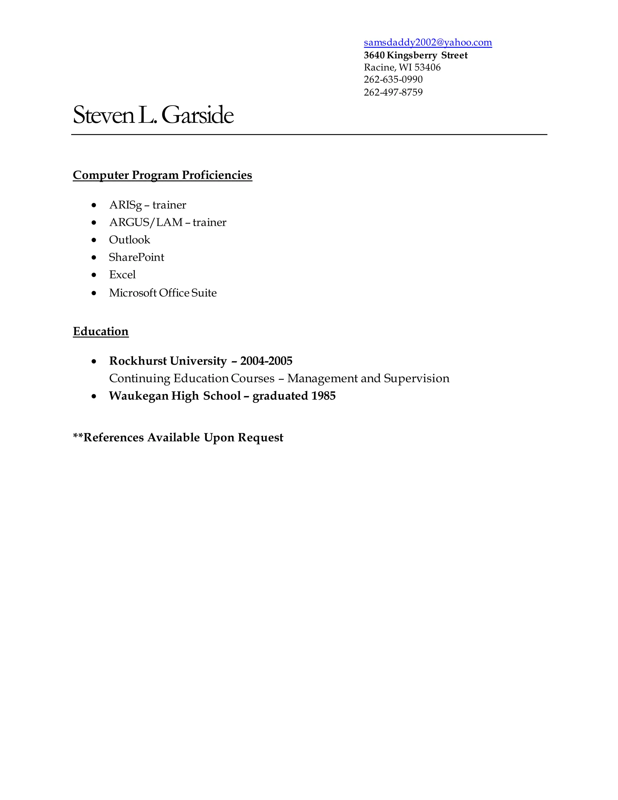 Garside Resume2015 | DOCX