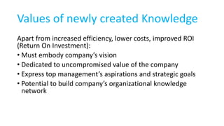 Summary of Knowledge creating company article | PPTX | Business ...