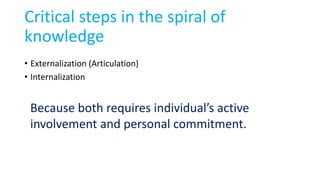 Summary of Knowledge creating company article | PPTX | Business ...