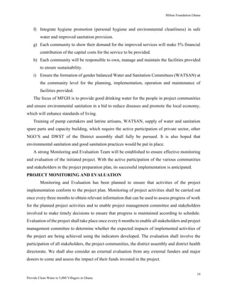 Milton Foundation Ghana Clean Water Project Proposal December 2014 | PDF