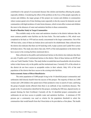 Milton Foundation Ghana Clean Water Project Proposal December 2014 | PDF