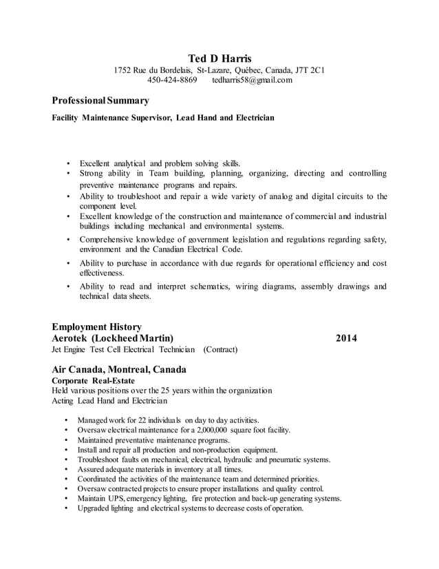Ted D Harris CV | DOCX