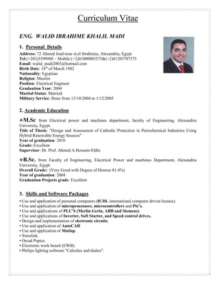 walid madi CV | PDF
