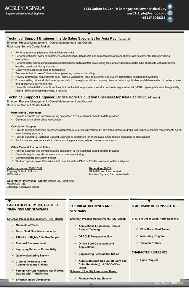 Wesley Agpaua CV | PDF