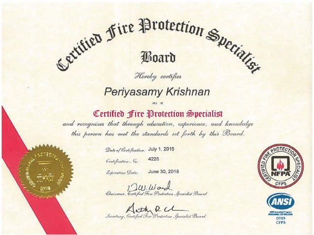CFPS Certified Fire Protectiona Specilist (NFPA) | PPT