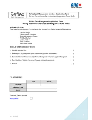 Reflex Application Form Premium EN 2015 | PDF