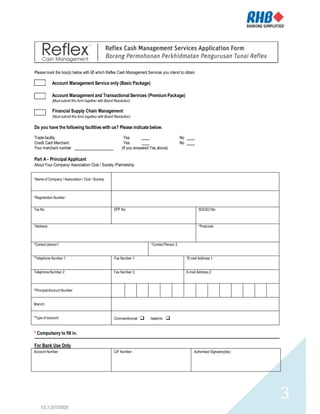 Reflex Application Form Premium EN 2015 | PDF