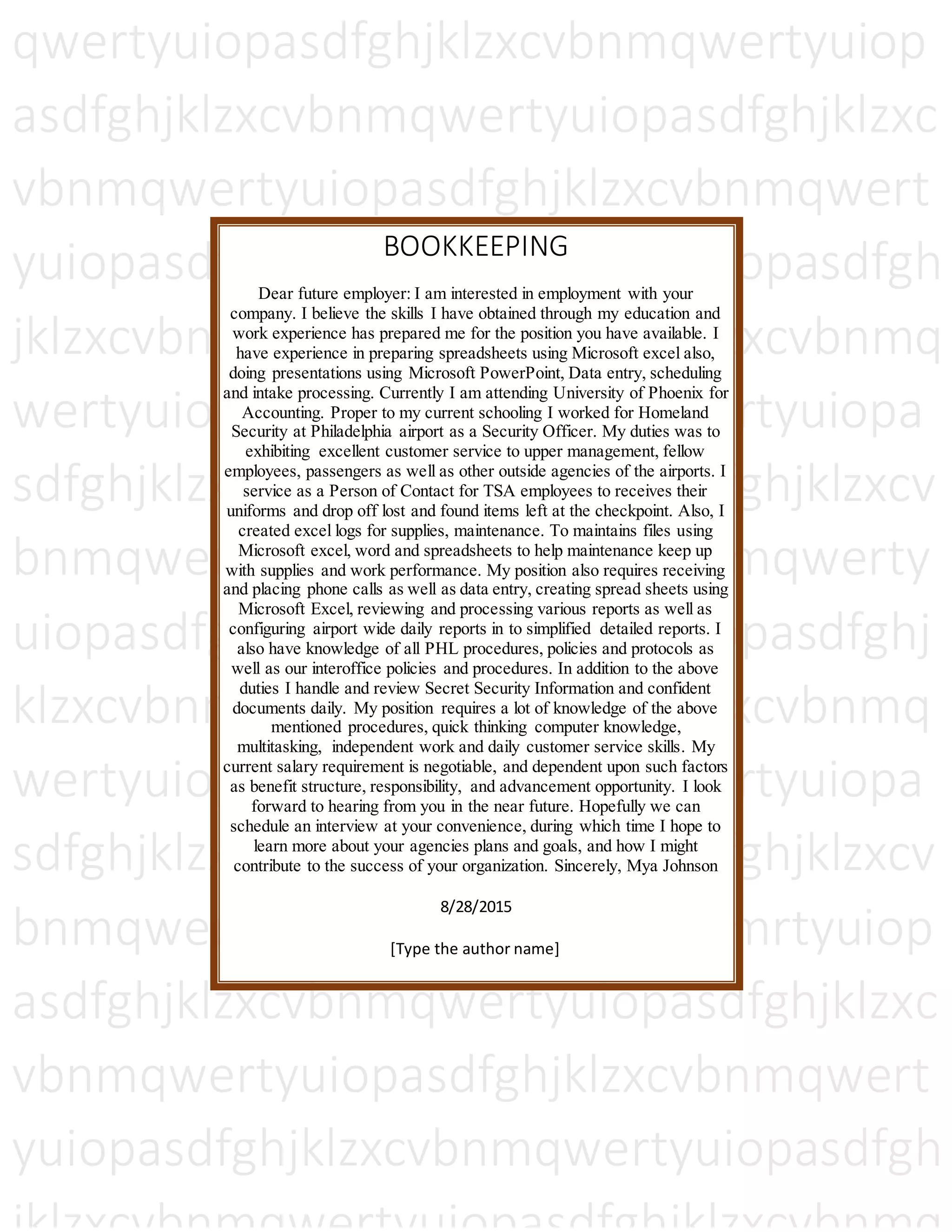 Mya Johnson Resume | PDF