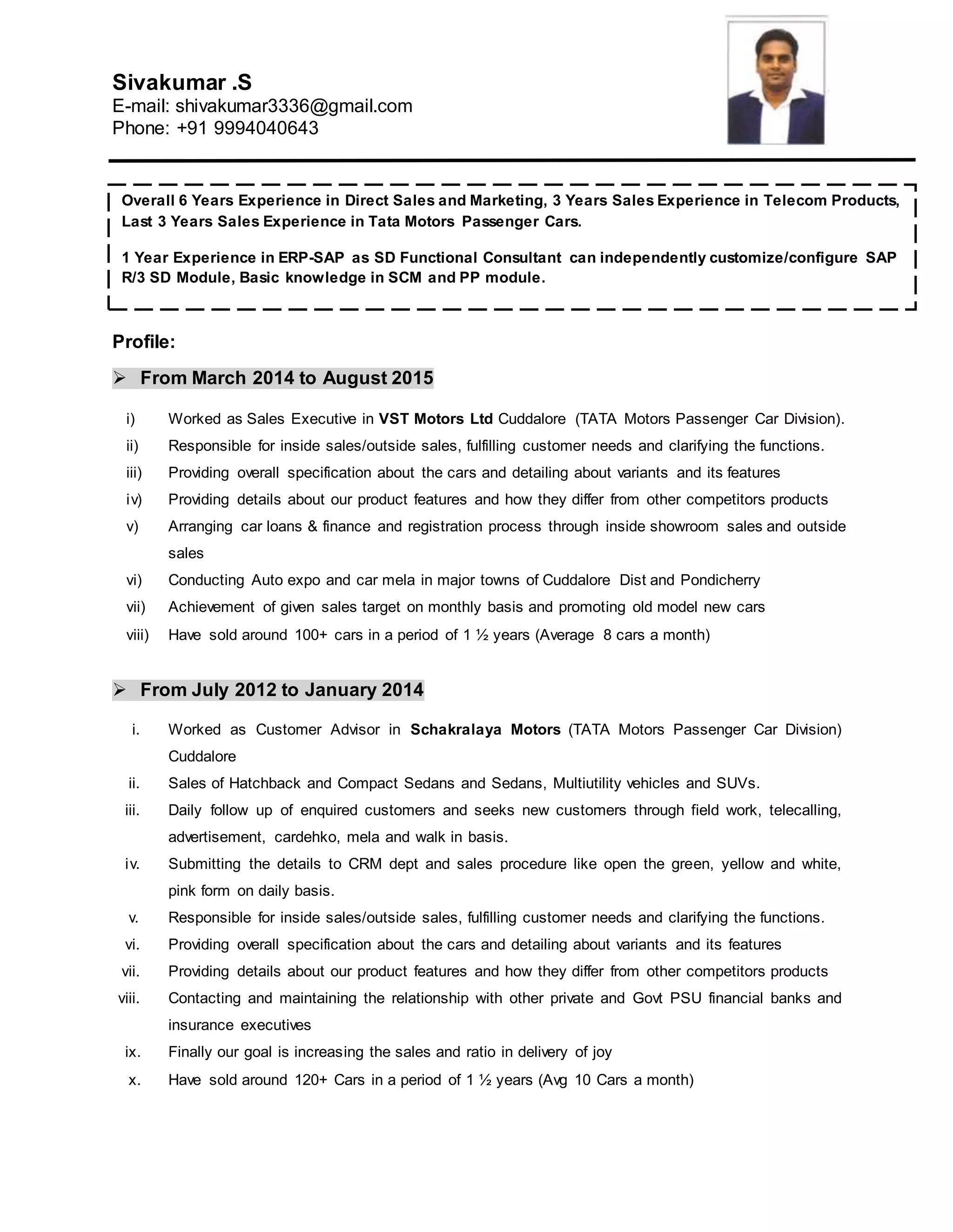 Sivakumar Resume | PDF