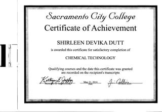 Chemical Technology certificate | PDF