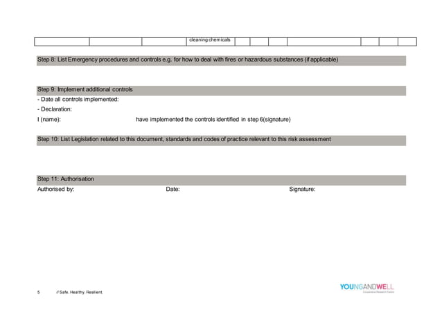 OHS Risk Assessment Form | DOCX