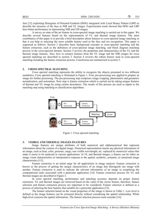 Features for Cross Spectral Image Matching: A Survey | PDF