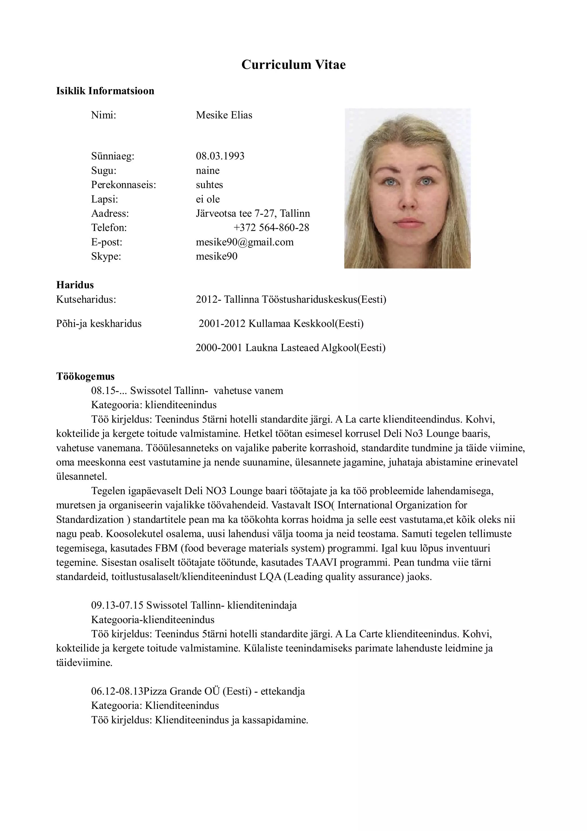 Mesike Elias- CV | PDF