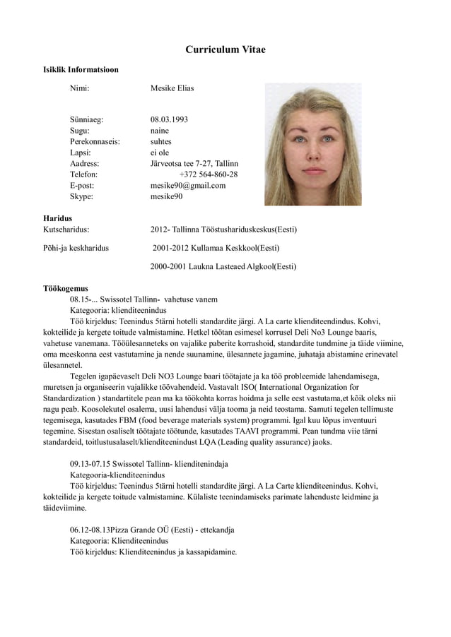 Mesike Elias- CV | PDF