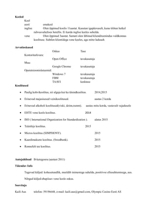 Mesike Elias- CV | PDF